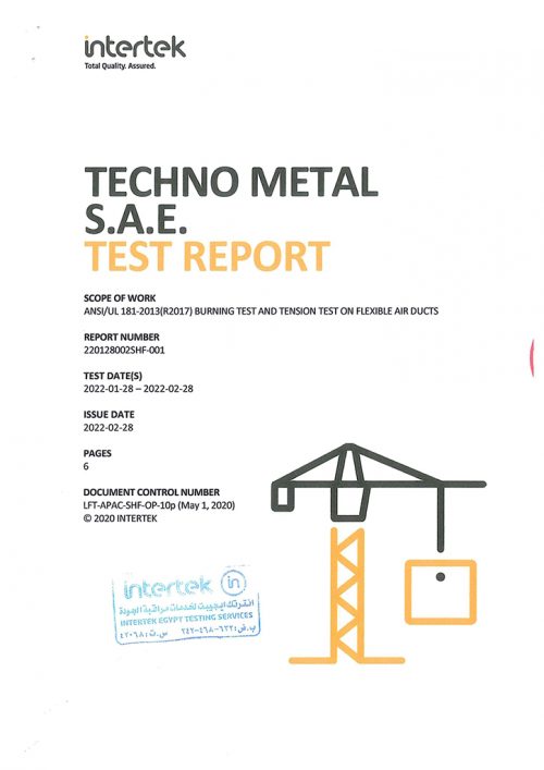 Intertek test Report | Technometal Hvac